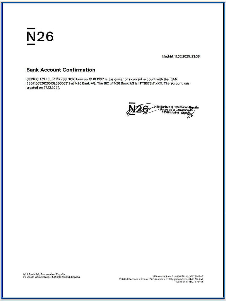 Bank Confirmation | PDF