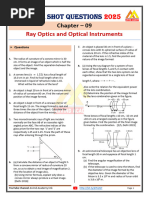 Class 12 Ray Optics and Instruments PYQs | PDF | Optics | Refractive Index