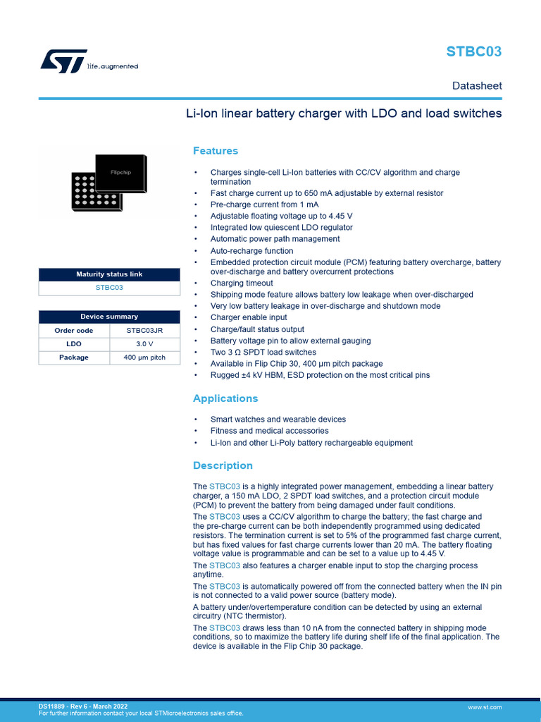 stbc03 | PDF | Battery Charger | Capacitor