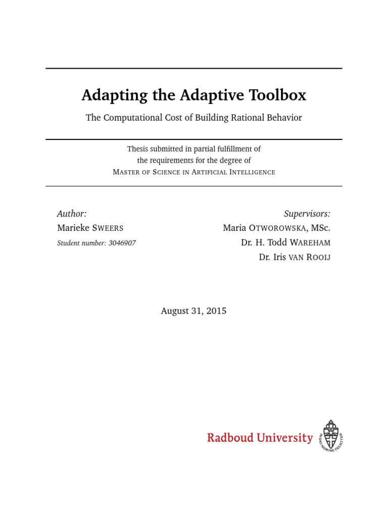Adapting the Adaptive Toolbox_set of cognitive mechanisms | PDF | Computational Complexity ...