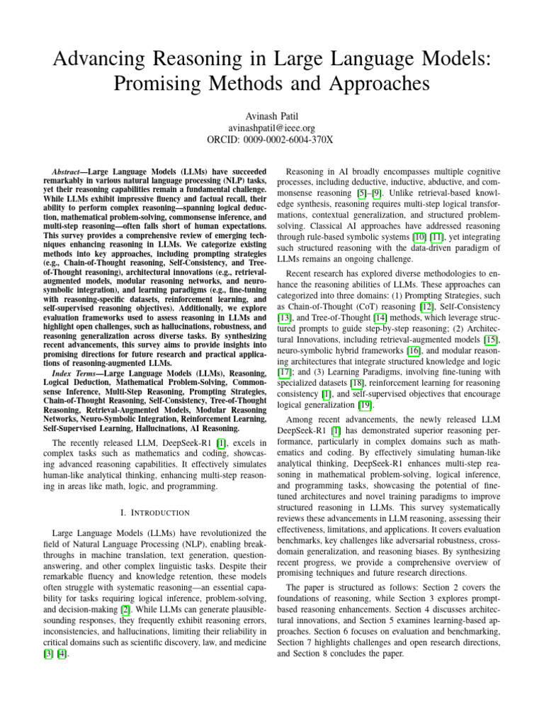 Advancing Reasoning in Large Language Models. Promising Methods and Approaches | PDF ...