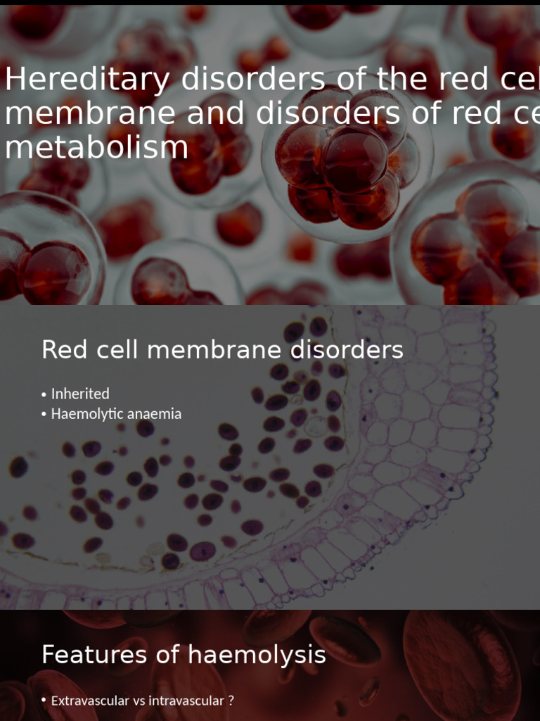 Membrane and Enzyme Disorders | PDF | Anemia | Red Blood Cell