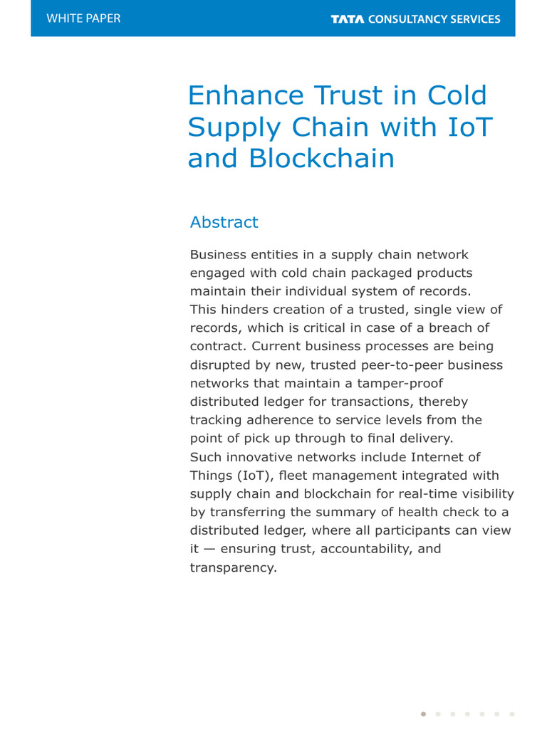 Iot Blockchain Cold Supply Chain | PDF | Internet Of Things | Business