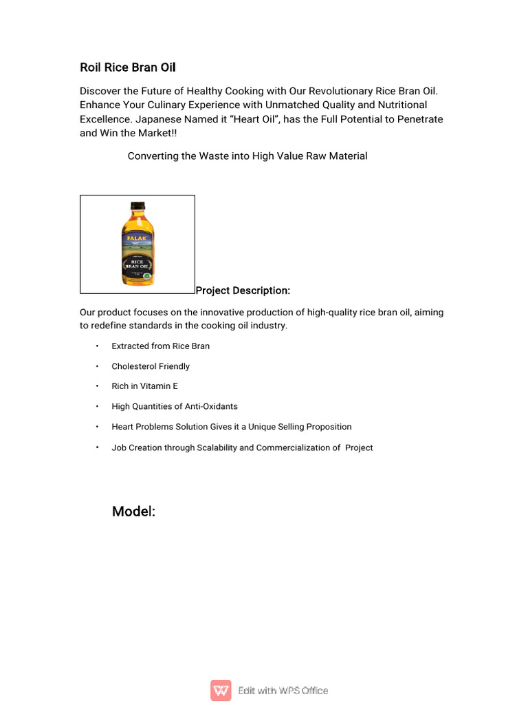 Roil Rice Bran Oil-2 | PDF