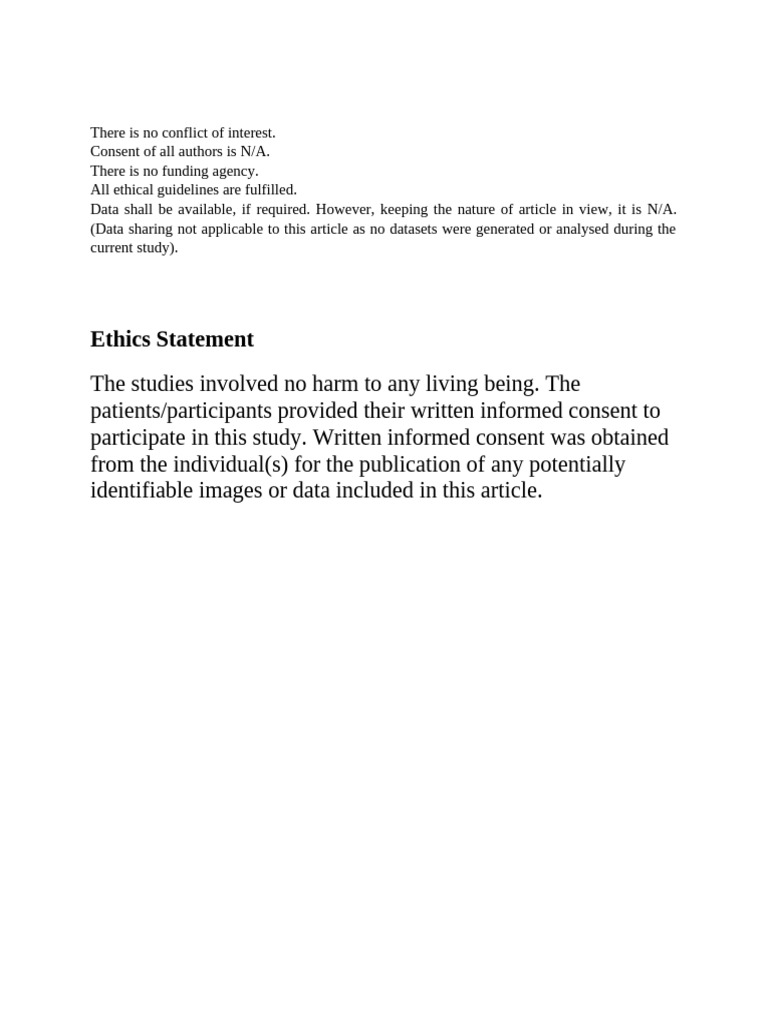 Ethical Statement | PDF