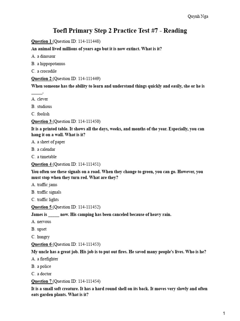 TOEFL Primary Step 2 Reading Practice | PDF | Chocolate | Cocoa Bean