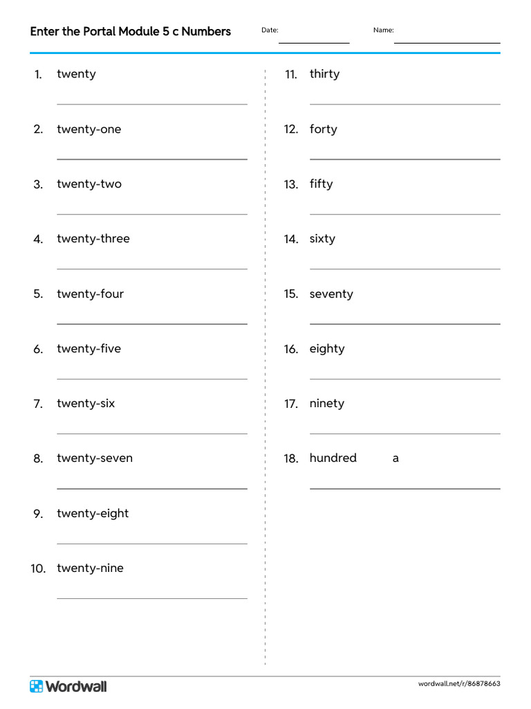 Enter The Portal Module 5 C Numbers Unjumble | PDF