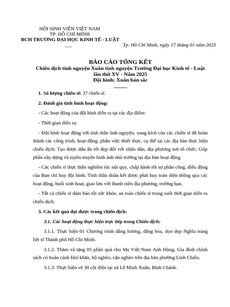 Xuanbansac Bao Cao Tong Ket | PDF