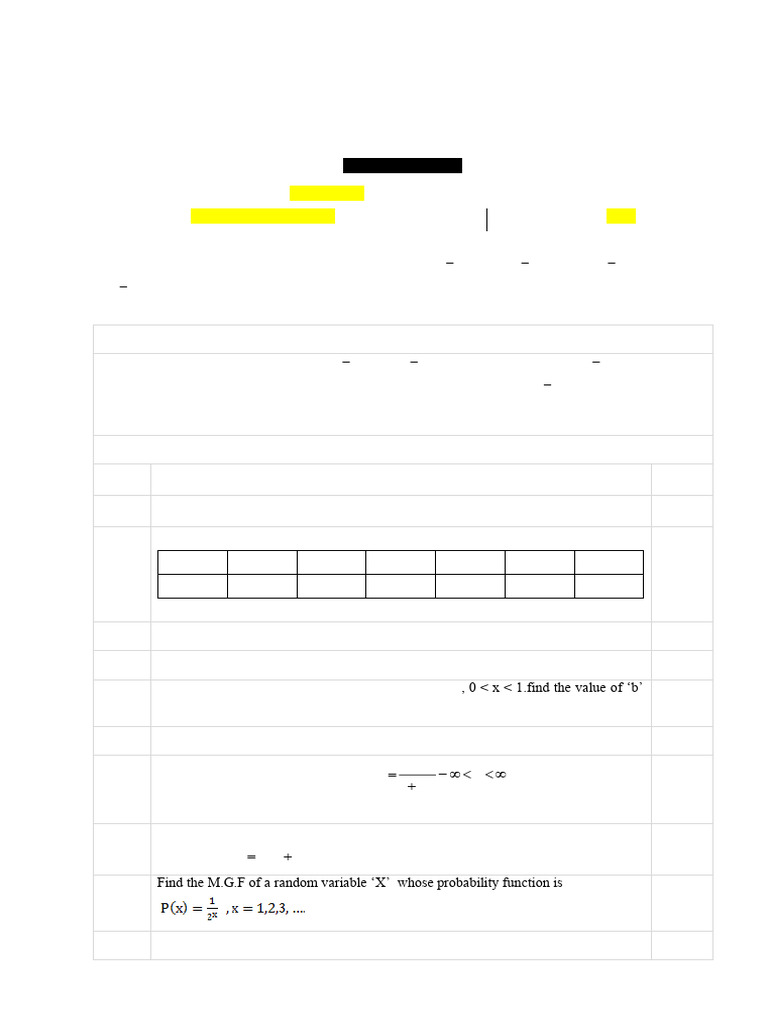 MA23403 P&SQB Unit - I & II | PDF | Probability Distribution | Probability Density Function