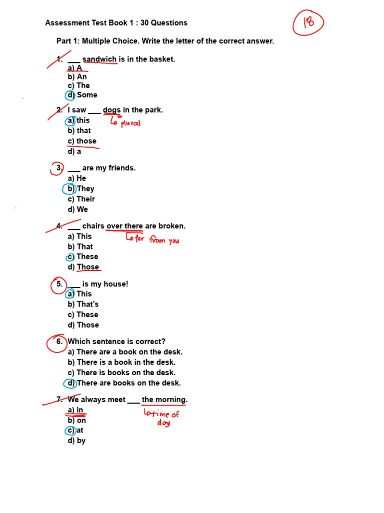 Assessment Test Book 1-30 Questions | PDF