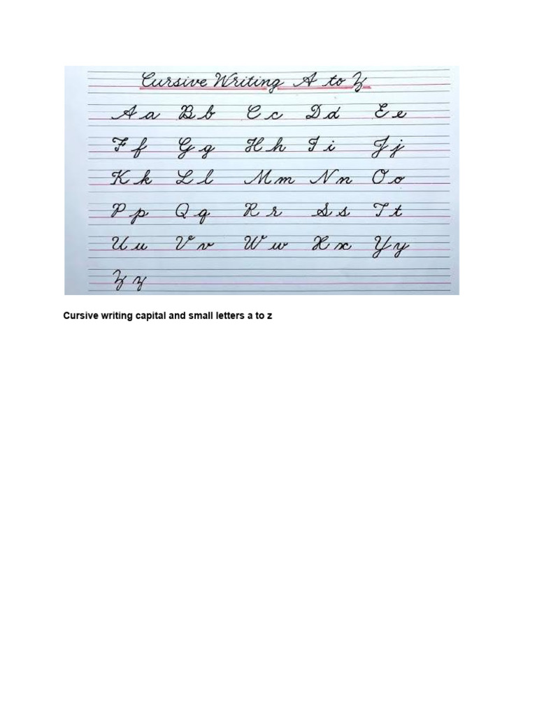 Cursive Writing Capital and Small Letters A To Z | PDF