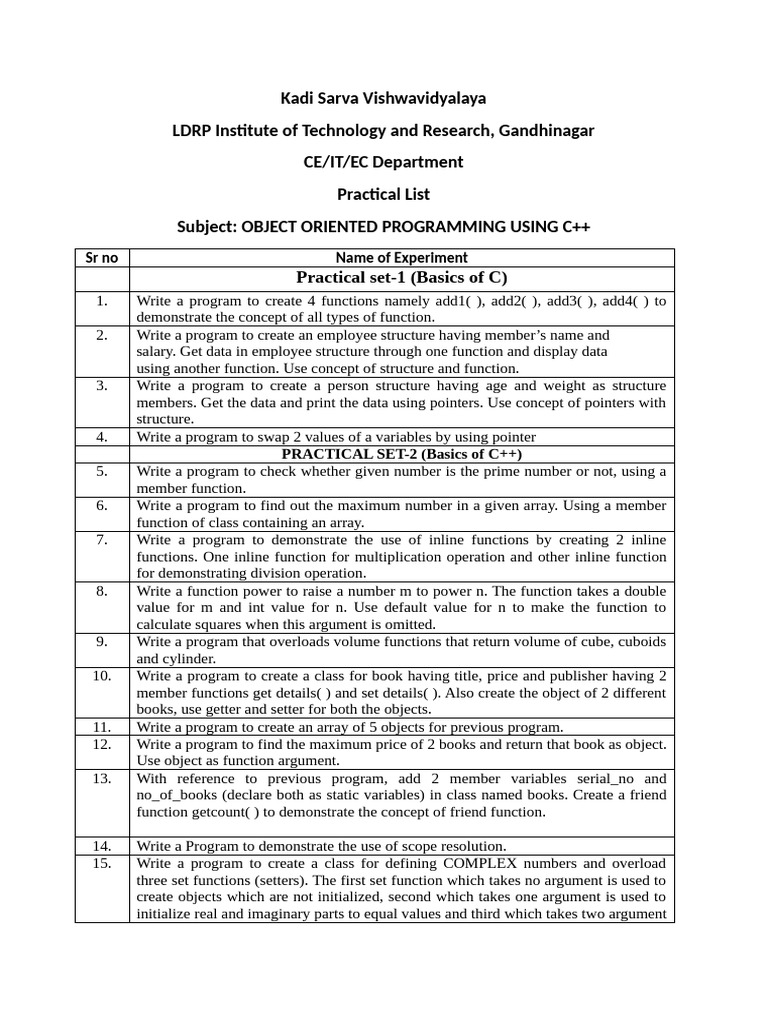 OOPC LAB MANUAL Htfhyfhvhvhg | PDF | Class (Computer Programming) | Method (Computer Programming)
