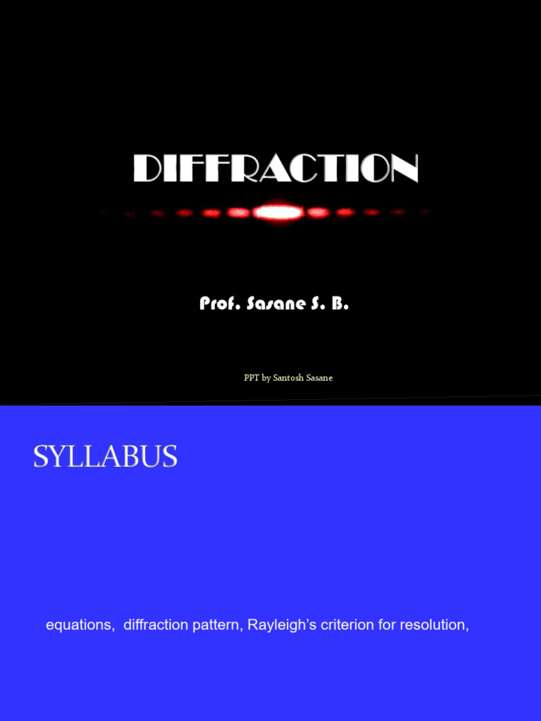 DIFFRACTION-SBS 2019 New syllabus | PDF | Diffraction | Angular Resolution