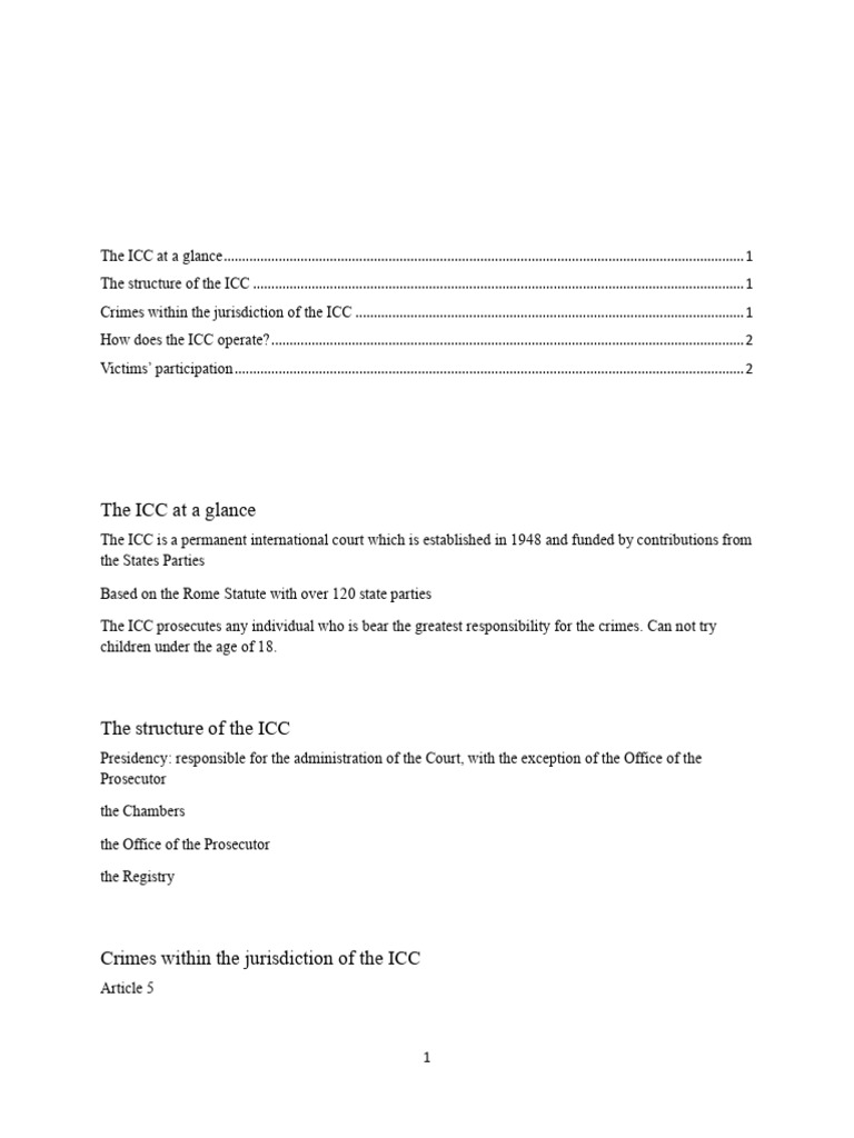 understanding the icc | PDF | International Criminal Court | Prosecutor