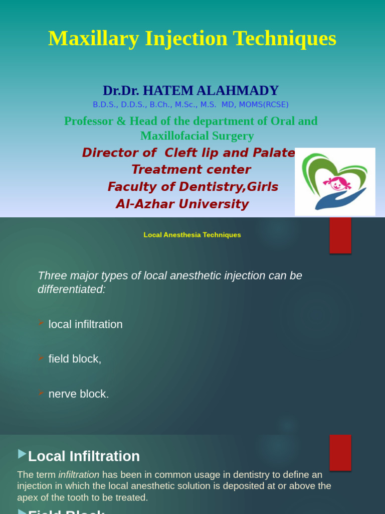 Maxillary Local Anesthesia Techniques | PDF | Anesthesia | Injection ...