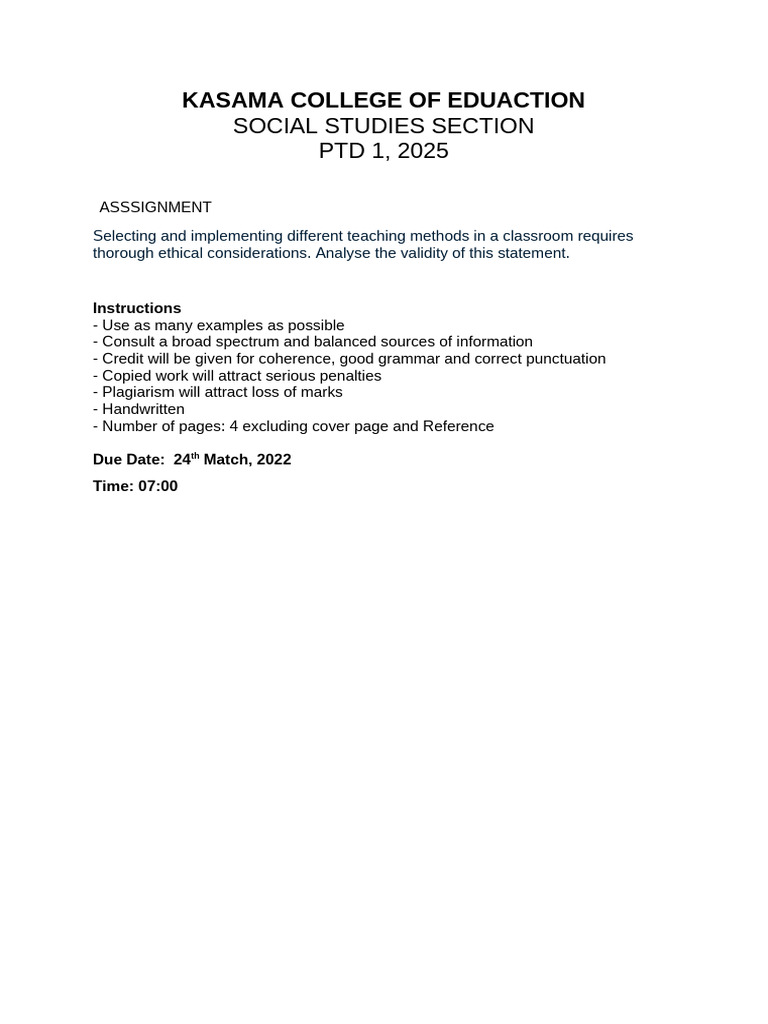 PTD Assignment 2025 | PDF