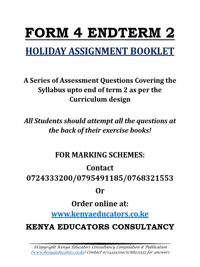 Form 4 Endterm 2 Holiday Assignment Booklet | PDF | Zygosity | Genotype