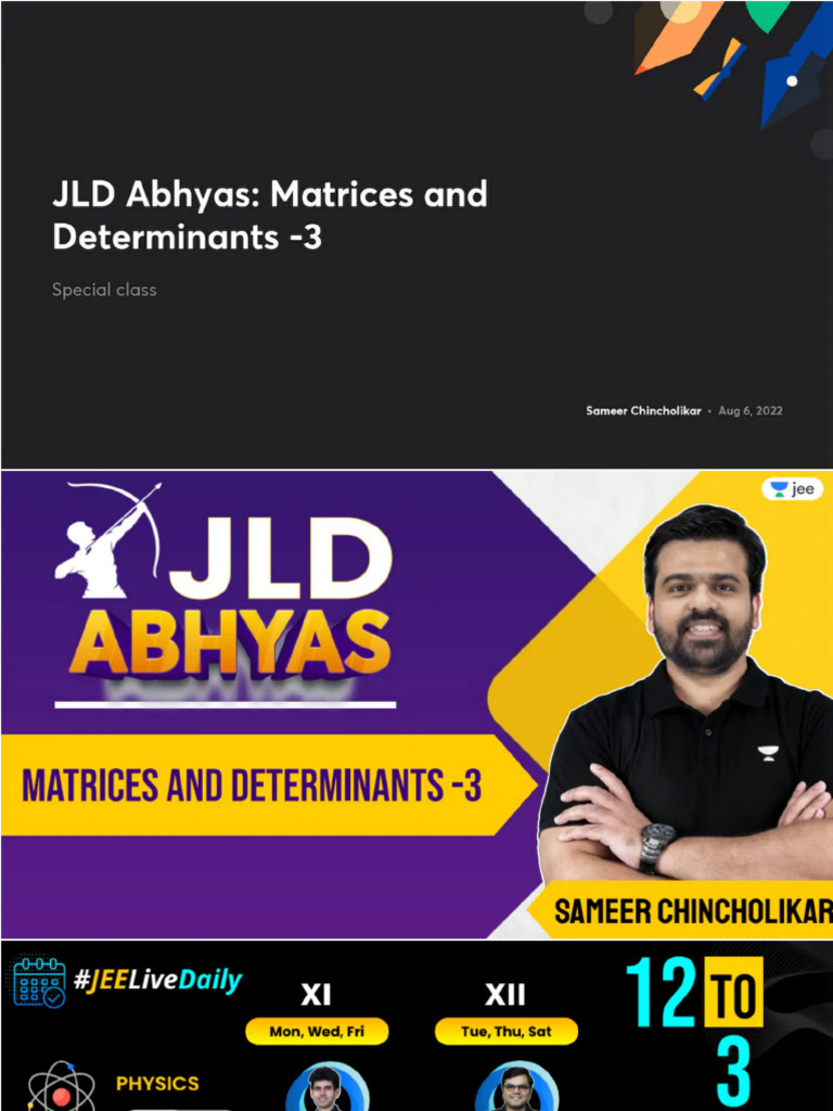 JLD Abhyas Matrices and Determinants 3 With Anno | PDF