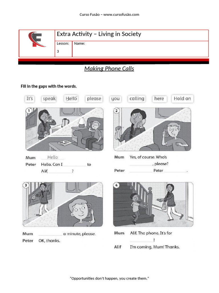 Exercises - Making Phone Calls | PDF