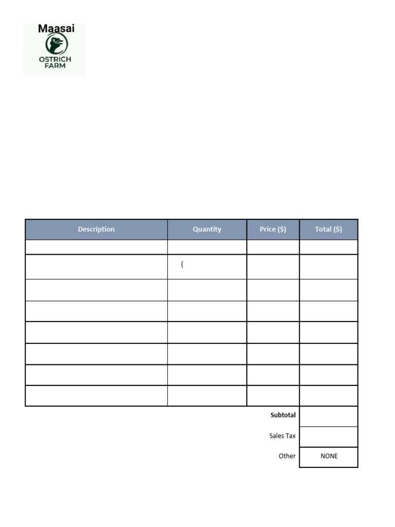 MAASAI FARM INVOICE 100 - Copy10 | PDF