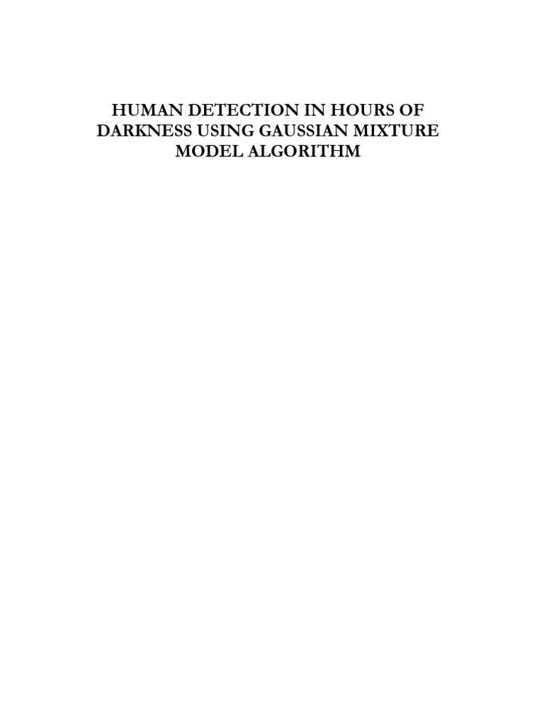 Nighttime Human Detection via GMM | PDF | Normal Distribution ...