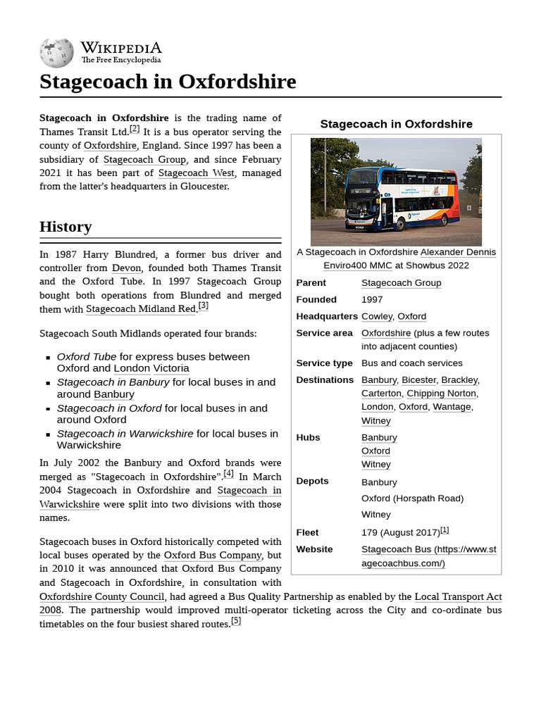 Stagecoach in Oxfordshire | PDF | Bus Transport | Public Transport