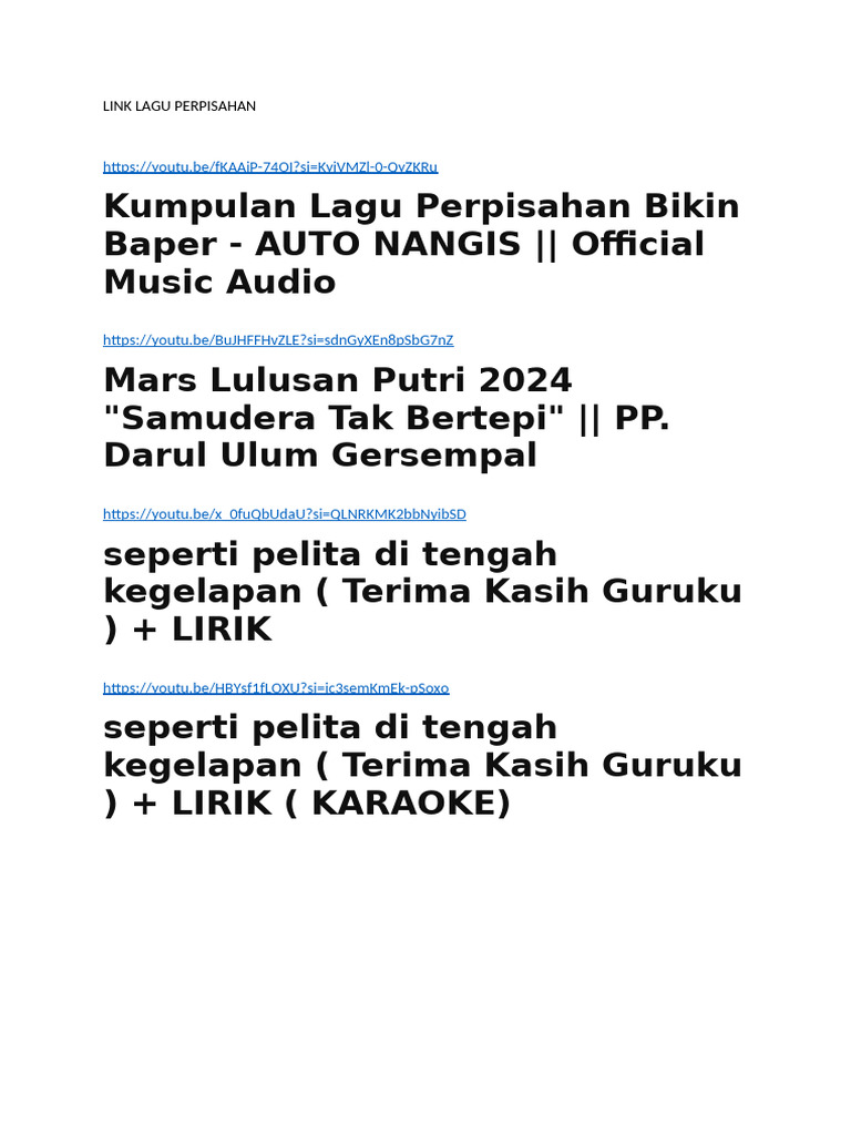 Link Lagu Perpisahan | PDF