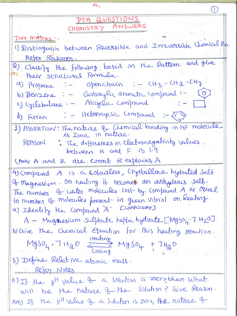 Pta Chemistry | PDF