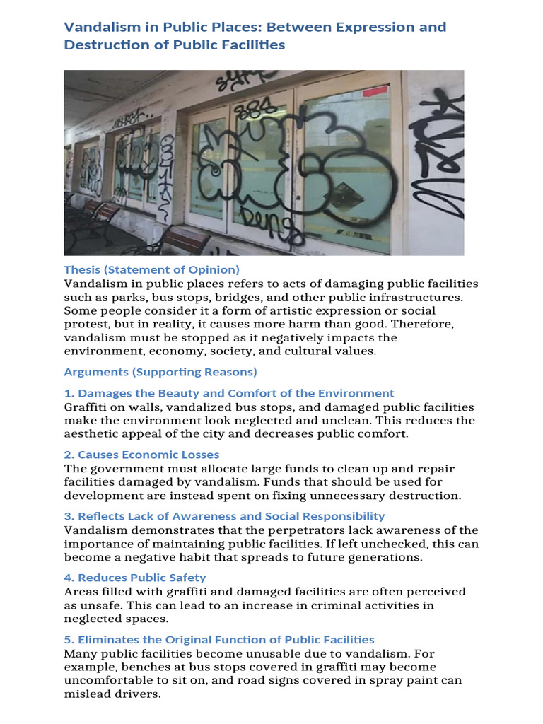 Vandalism in Public Places | PDF | Vandalism | Graffiti