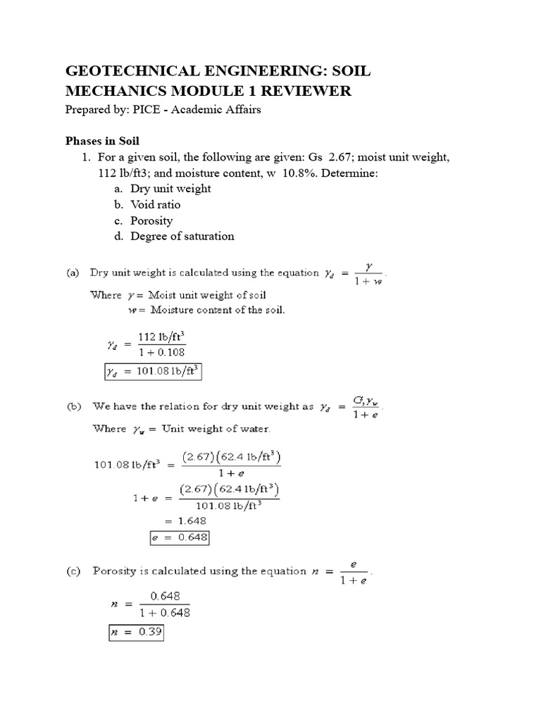 Geotech M1 Reviewer Pice Caad | PDF | Soil | Sedimentology