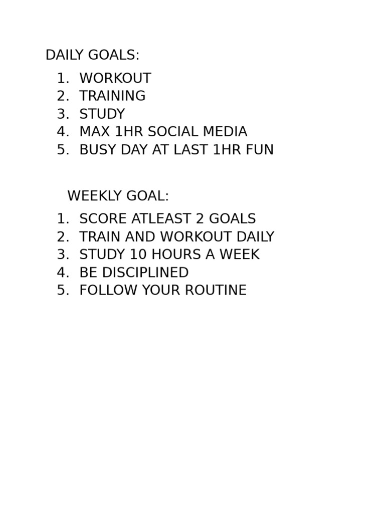 Daily Goals | PDF
