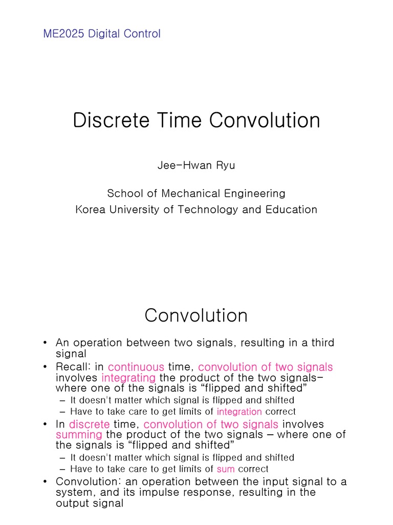 Discrete Time Convolution: ME2025 Digital Control | PDF