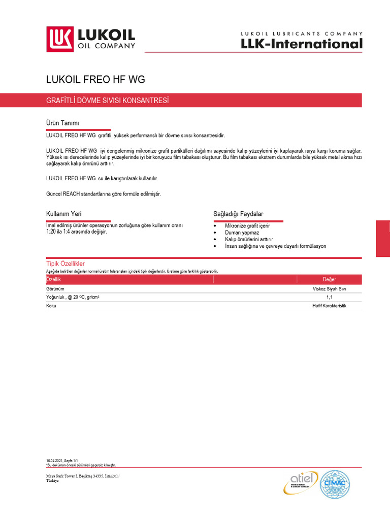 TDS - Lukoil Freo HF WG | PDF