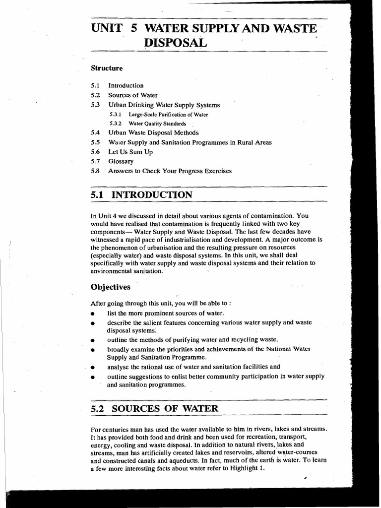 Water Supply and Waste Disposal Overview | PDF | Sewage Treatment | Water