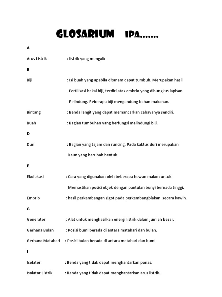 Glosarium Ipa | PDF | Dewasa Muda