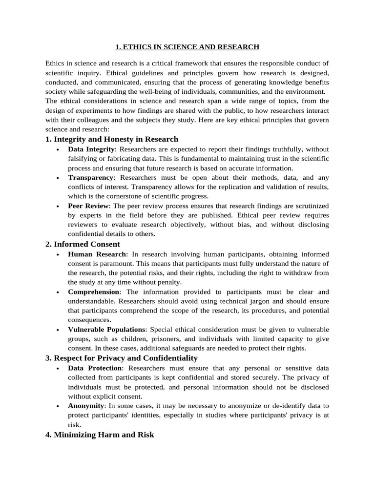 Ethics in Science and Research | PDF | Plagiarism | Institutional ...