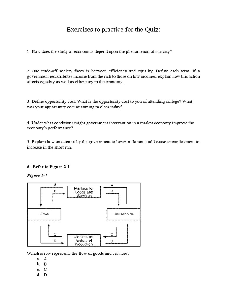 Exercises To Practice For The Quiz-1 | PDF | Market (Economics ...