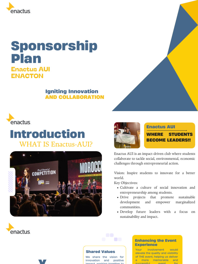 Enactus AUI Sponsorship Plan | PDF | Entrepreneurship | Innovation