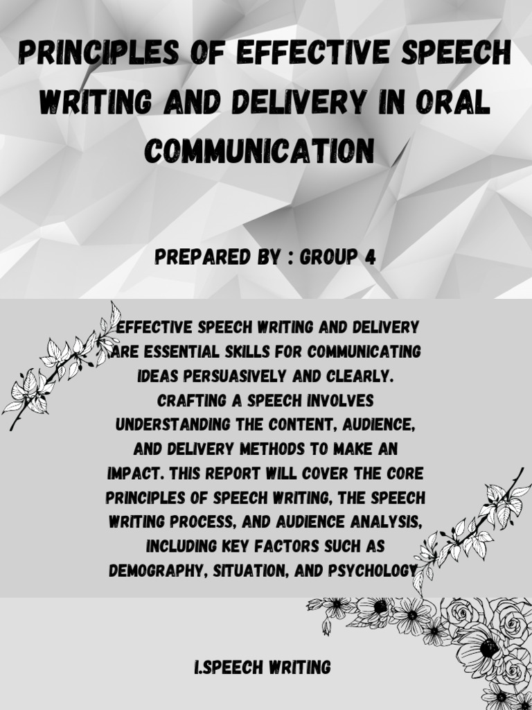 Effective Speech Writing Principles | PDF | Psychology | Clinical ...