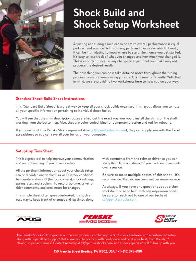 PRS Shockbuild and Shocksetup Worksheet 20210818 | PDF