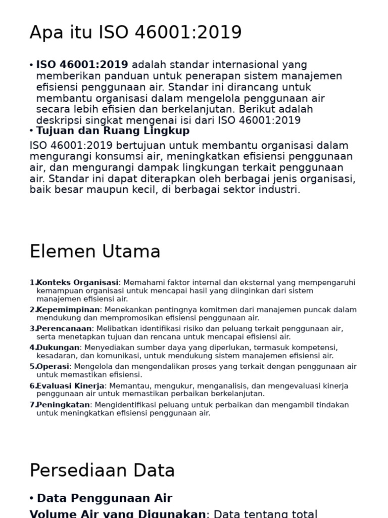 Panduan ISO 46001:2019 untuk Efisiensi Air | PDF