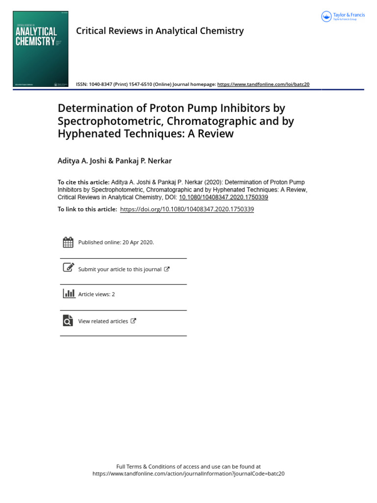 Review of PPI Analytical Methods | PDF | High Performance Liquid ...
