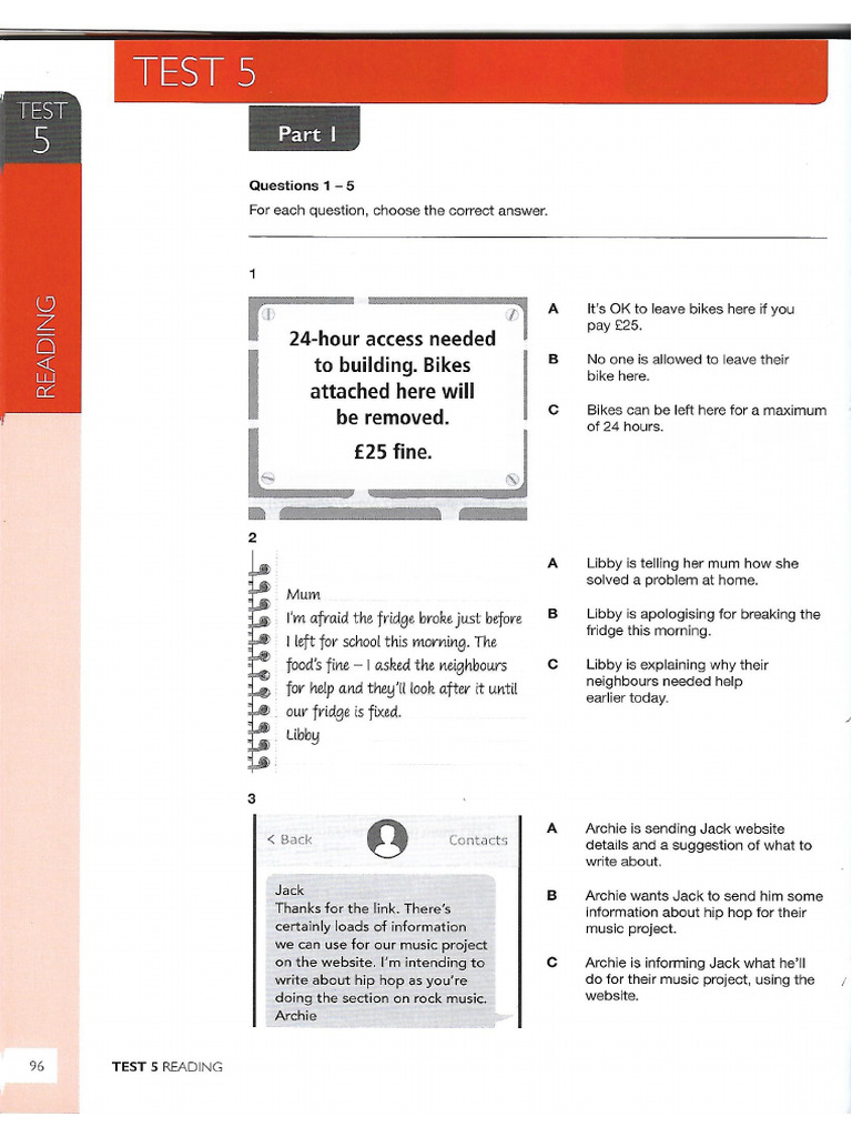 Reading Test 5 Pearson | PDF