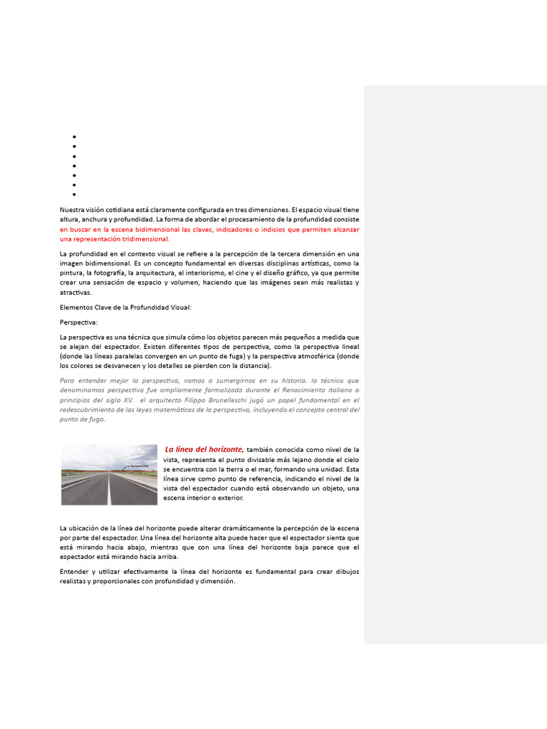 Profundidad y Perspectiva en Arte | PDF | Perspectiva (Gráfica) | Horizonte