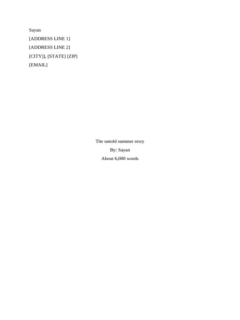 The Untold Summer Story | PDF