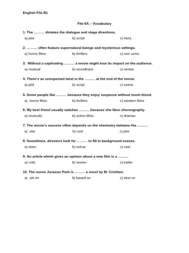 File 6A Vocabulary | PDF