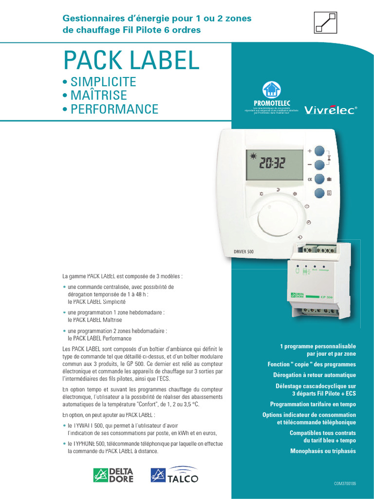 Gamme PACK LABEL de Delta Dore | PDF