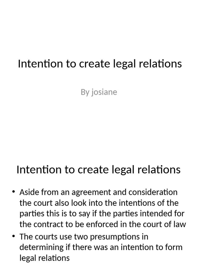 Legal Intent in Contracts Explained | PDF