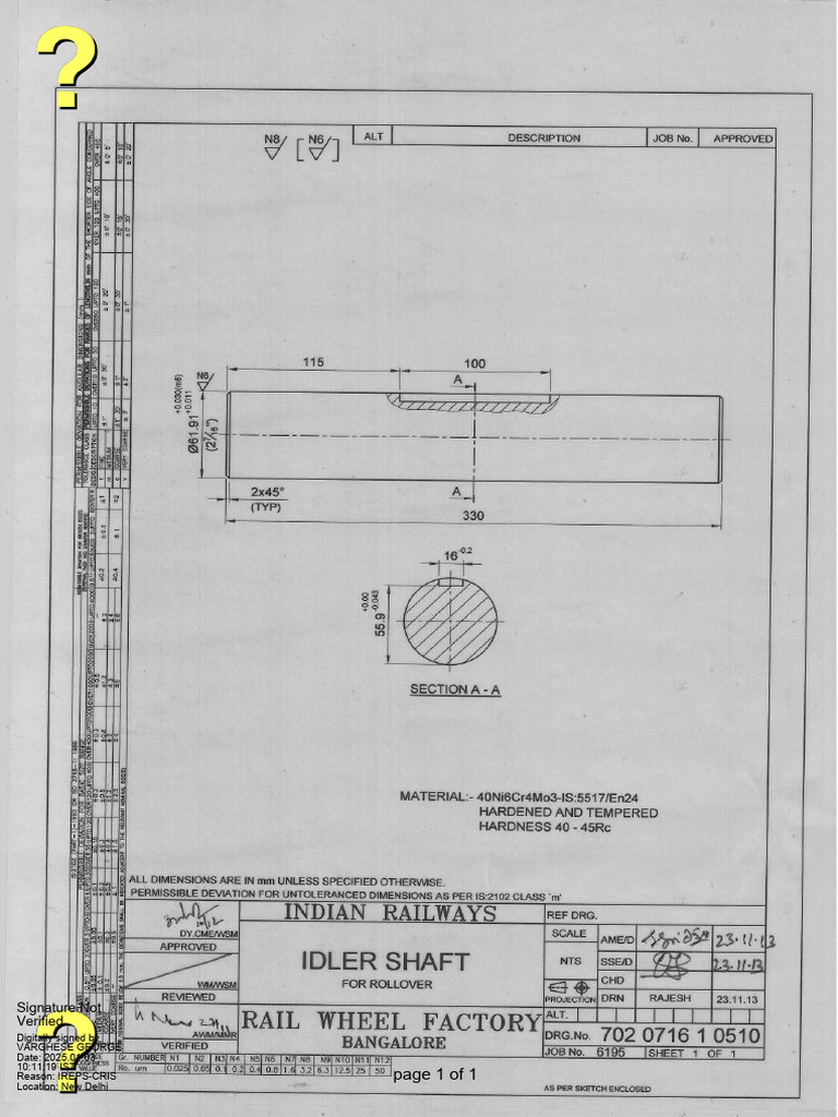 Page 1 of 1: Digitally Signed by Arvind Kumar Date: 2025.02.10 11:11:26 ...