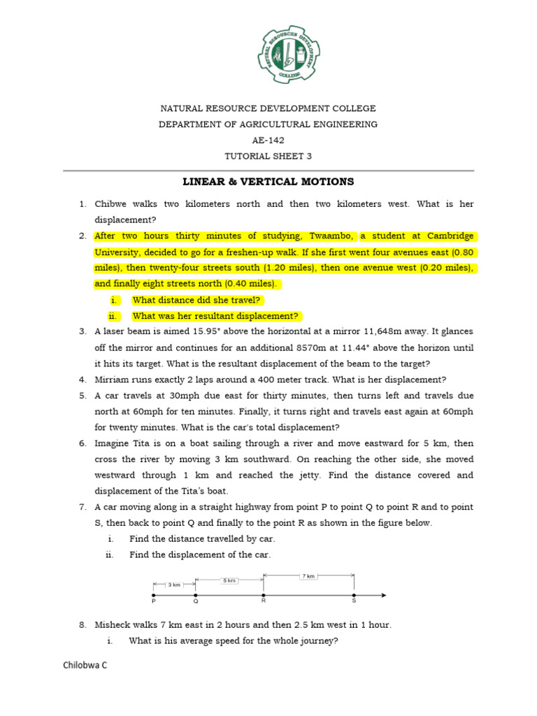 Tutorial 3 - Acceleration | PDF | Speed | Motion (Physics)